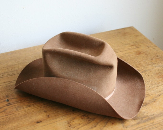 Vintage Brown Men's 70s Cowboy Hat 7 1/4 Texas Hat Co. - Etsy