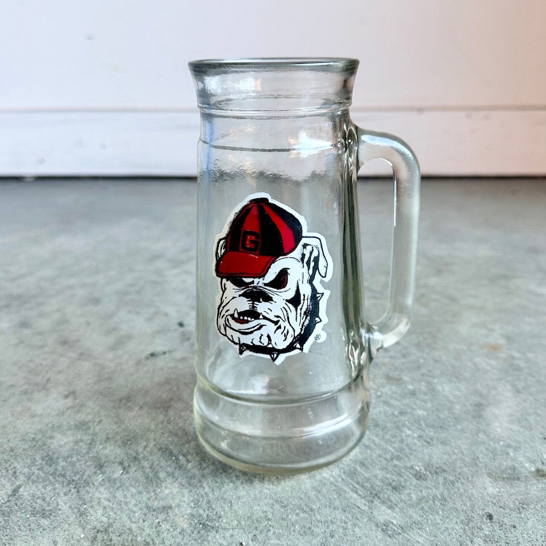 Vintage University of Georgia Bulldogs Glass Beer Mug - Etsy