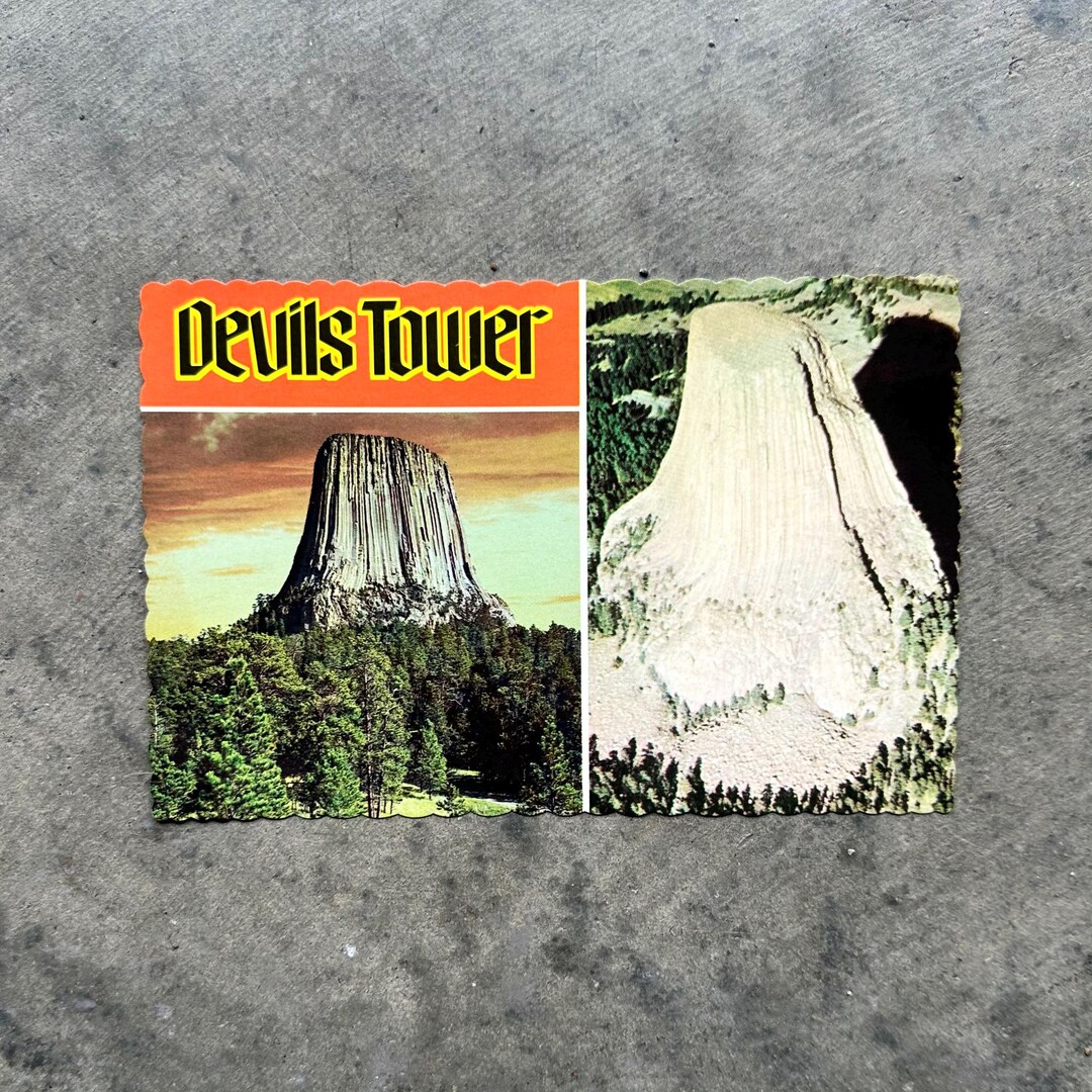 Vintage Unused Postcard - Devils Tower Wyoming - Etsy