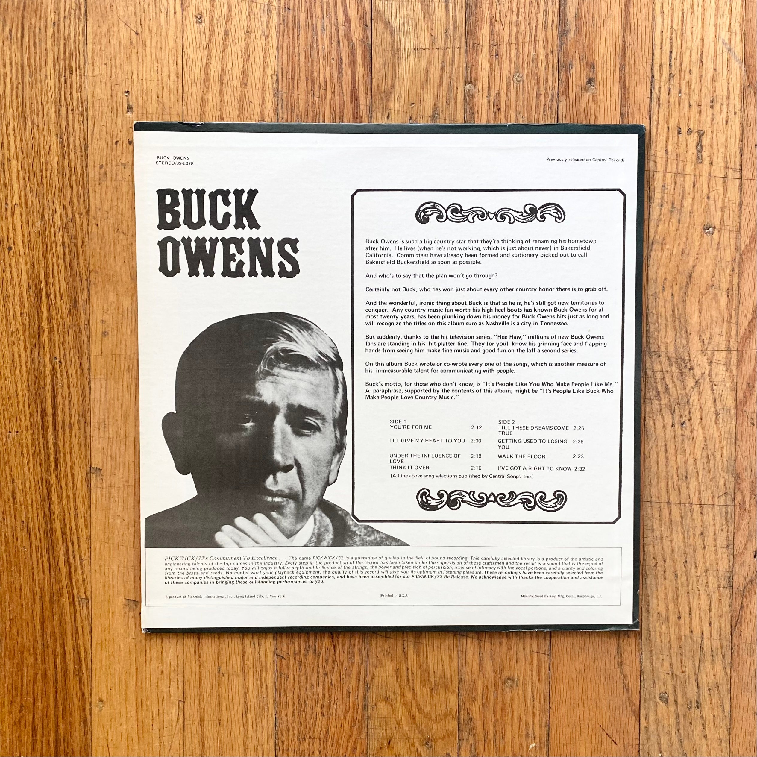 Buck Owens Vinyl Record Youre For Me 1969 | Etsy