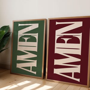 3 Styles AMEN Christian Wall Art Printable – Digital Download Scripture ...