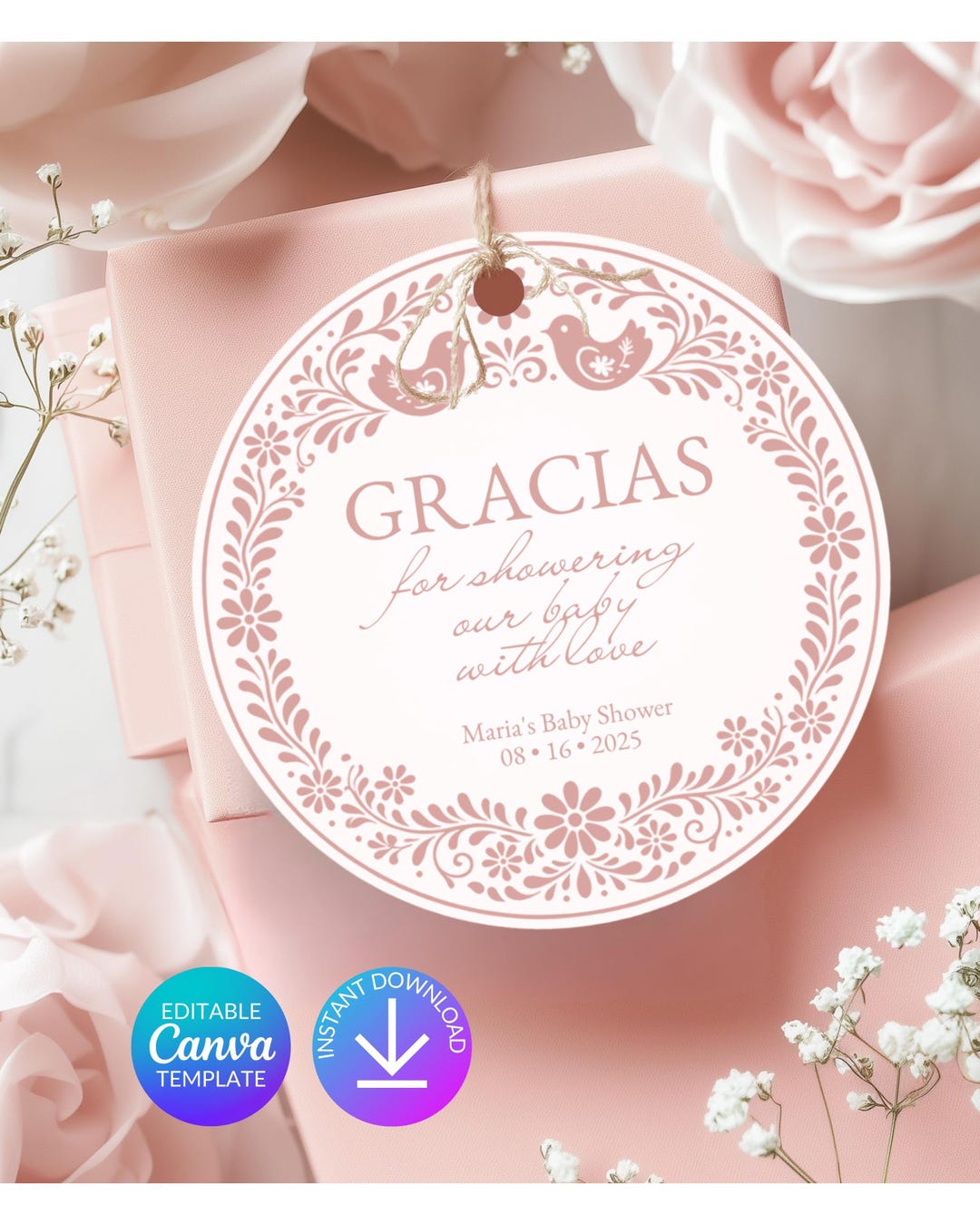 Etiquetas Cielito Lindo Editables, Stickers Redondos Para Baby Shower ...