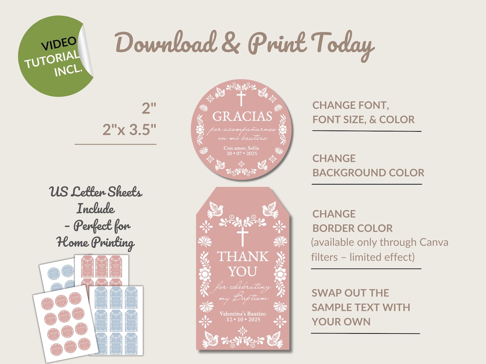Editable Cielito Lindo Favor Tags | Mexican Papel Picado & Talavera ...