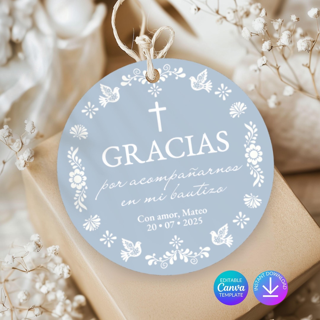 Editable Cielito Lindo Baptism Favor Tags | Mexican Papel Picado ...