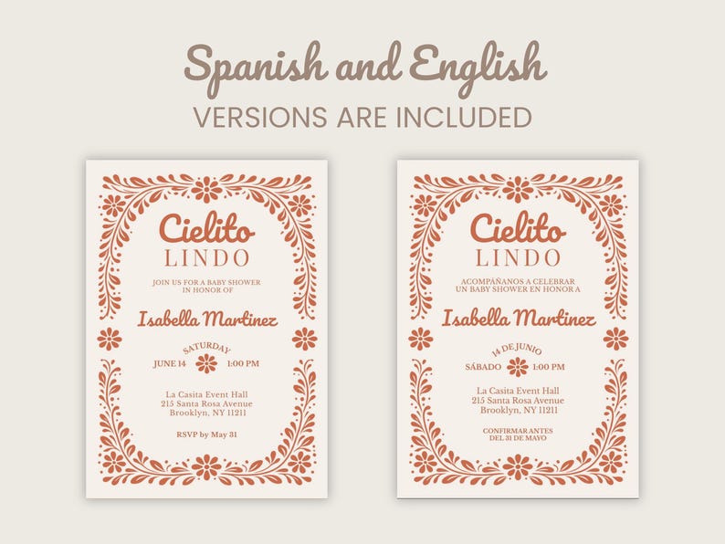 Cielito Lindo Mexican Baby Shower Invitation | Canva Template | Custom ...