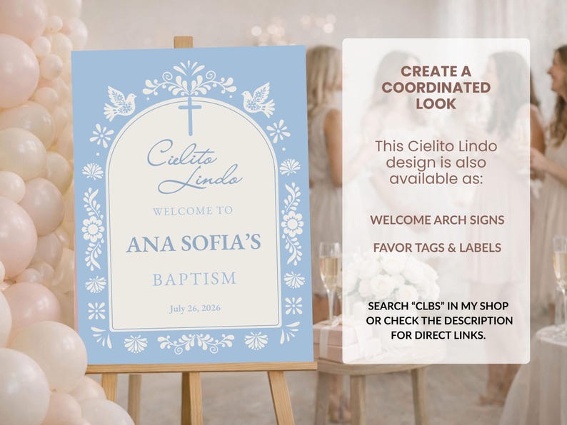 Editable Cielito Lindo Baptism Favor Tags | Mexican Papel Picado ...
