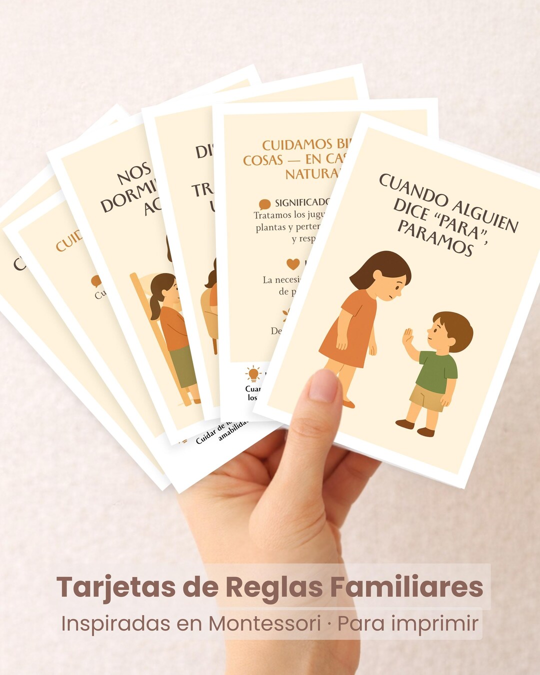 Tarjetas De Reglas Familiares Imprimibles, Normas De La Casa Para Niños ...