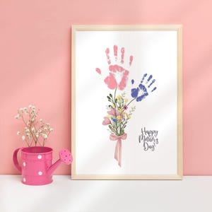 Mother's Day Flower - Handprint Hand Art Craft for Mom or Grandma, Kids ...