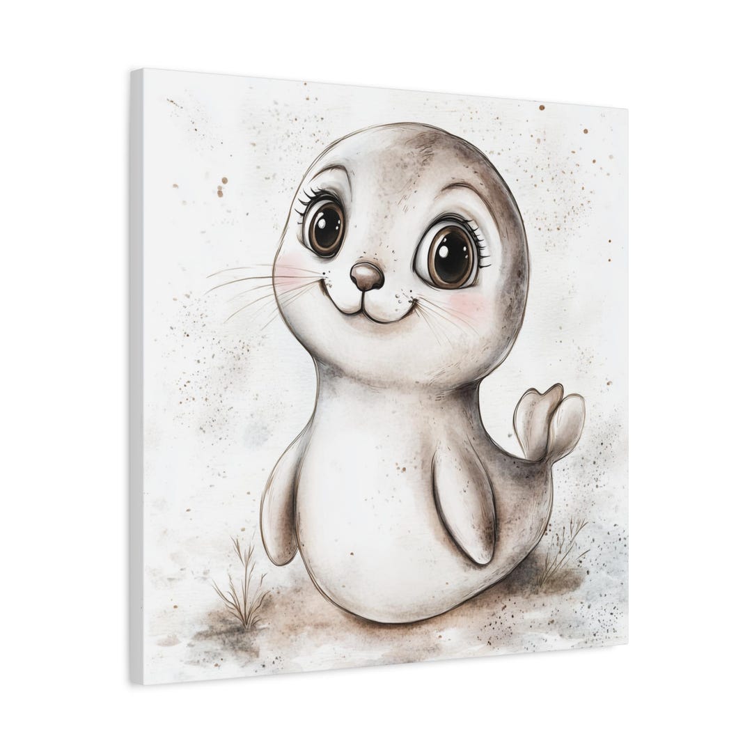 Watercolor Seal Print, Seal Nursery Canvas, Seal Art, Seal Nursery Art ...