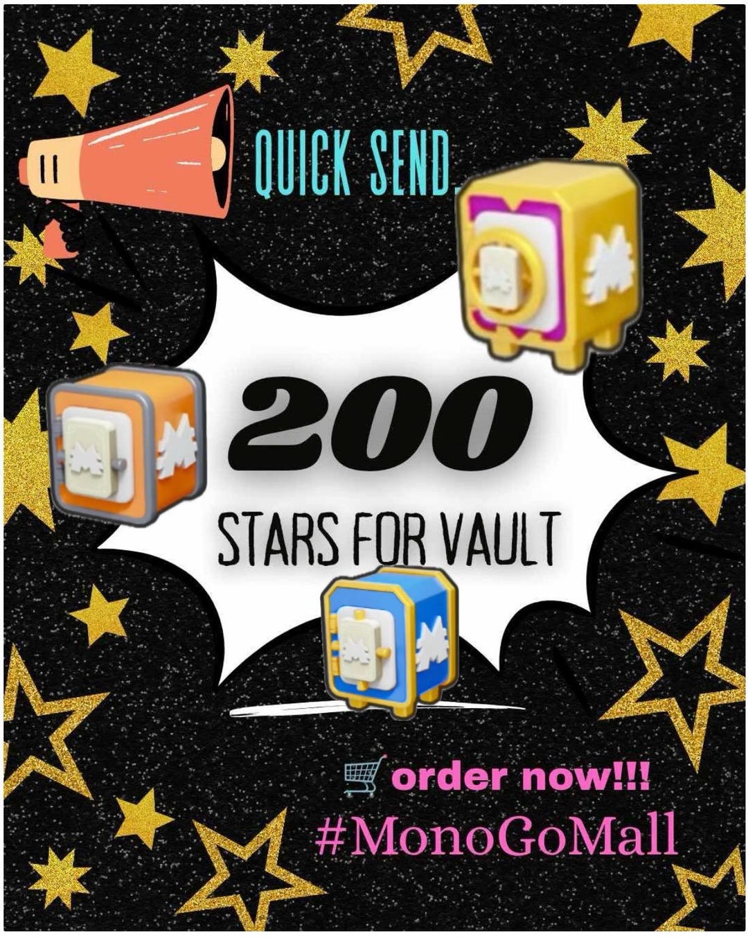Mono Go Sticker L 200 STARS FOR VAULT L Fast Delivery - Etsy