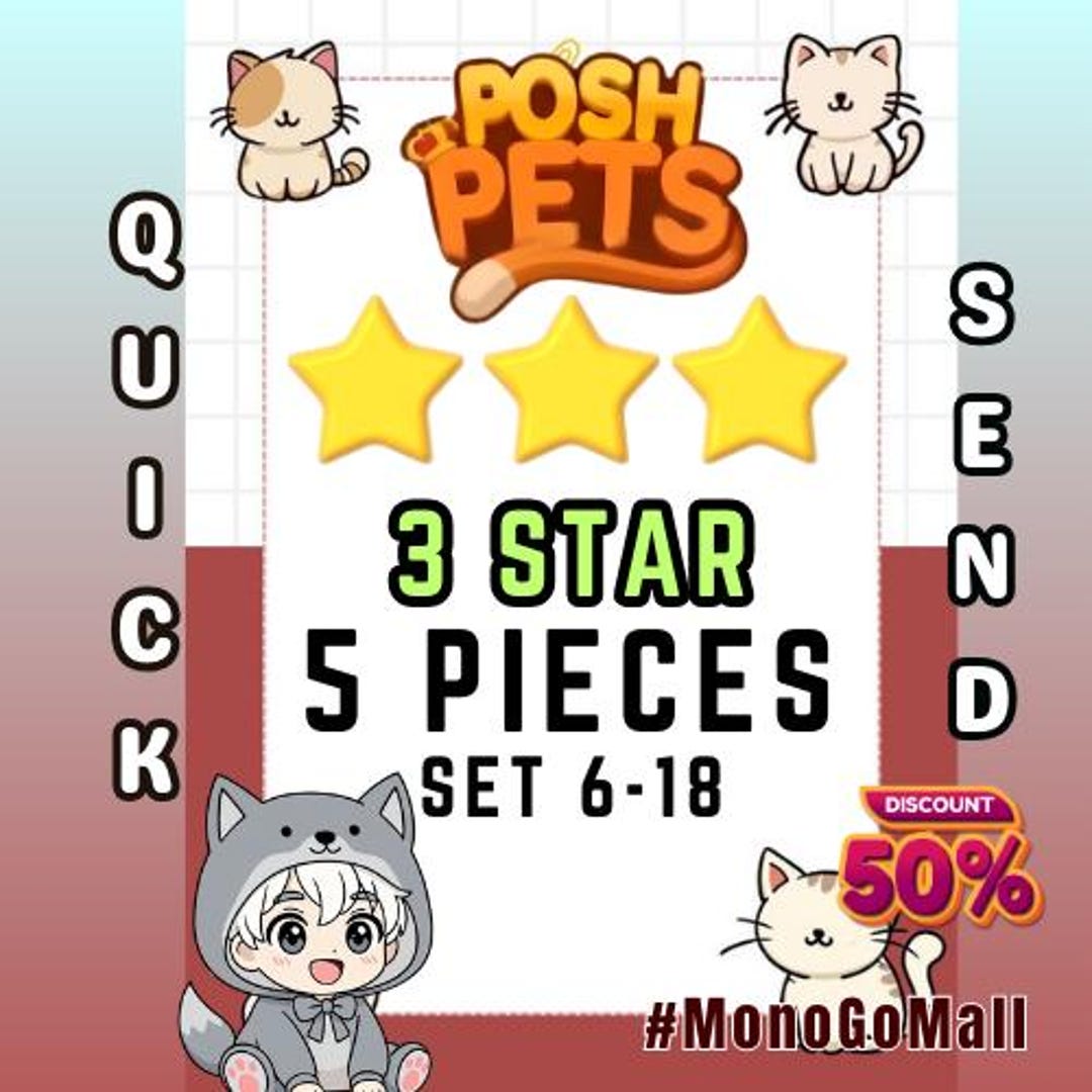 Mono Go 1-star Sticker L 5 Pieces | POSH PETS Album (all Available ...