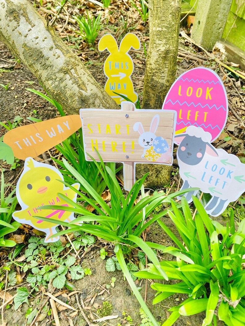 Easter Printable Egg Hunt Signs, Kids Printable Easter Activity, Easter ...