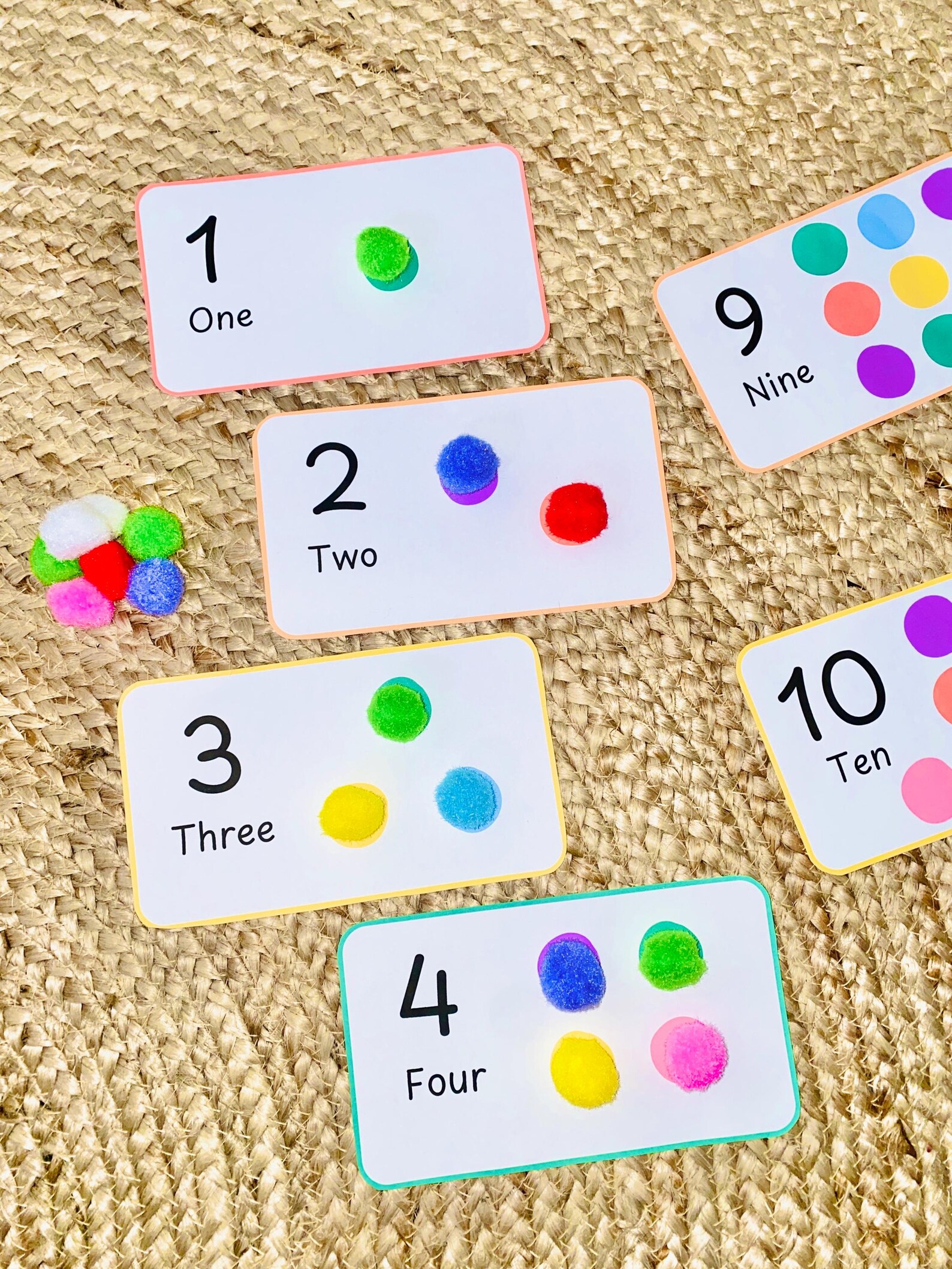 Count to 10 With Pom Poms, Counting & Colour Matching Activity, Pre ...