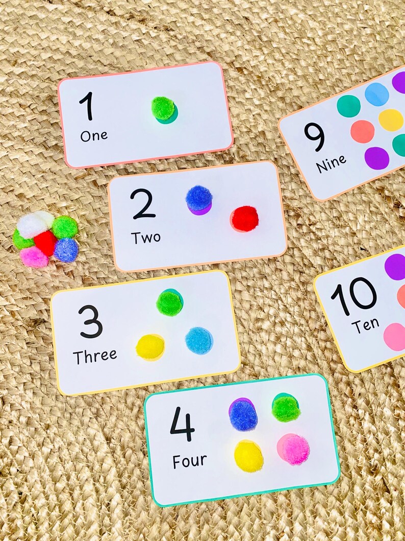Count to 10 With Pom Poms, Counting & Colour Matching Activity, Pre ...