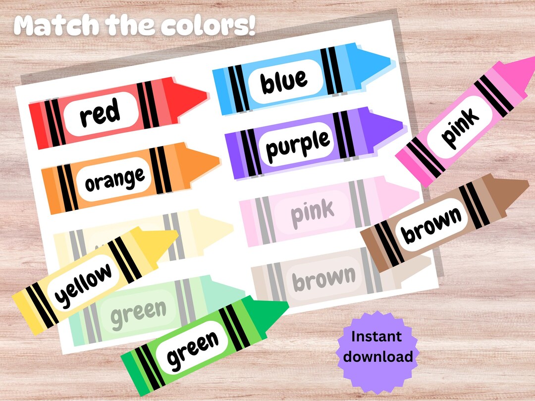 Color Matching | Learning Colors | Printable Toddler Learning |color ...