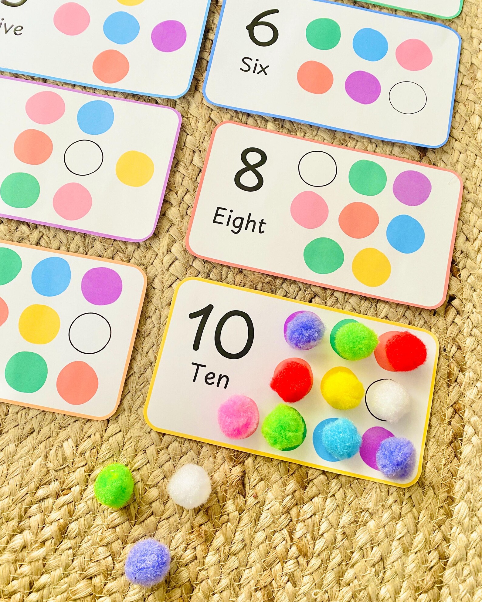 Count to 10 With Pom Poms, Counting & Colour Matching Activity, Pre ...