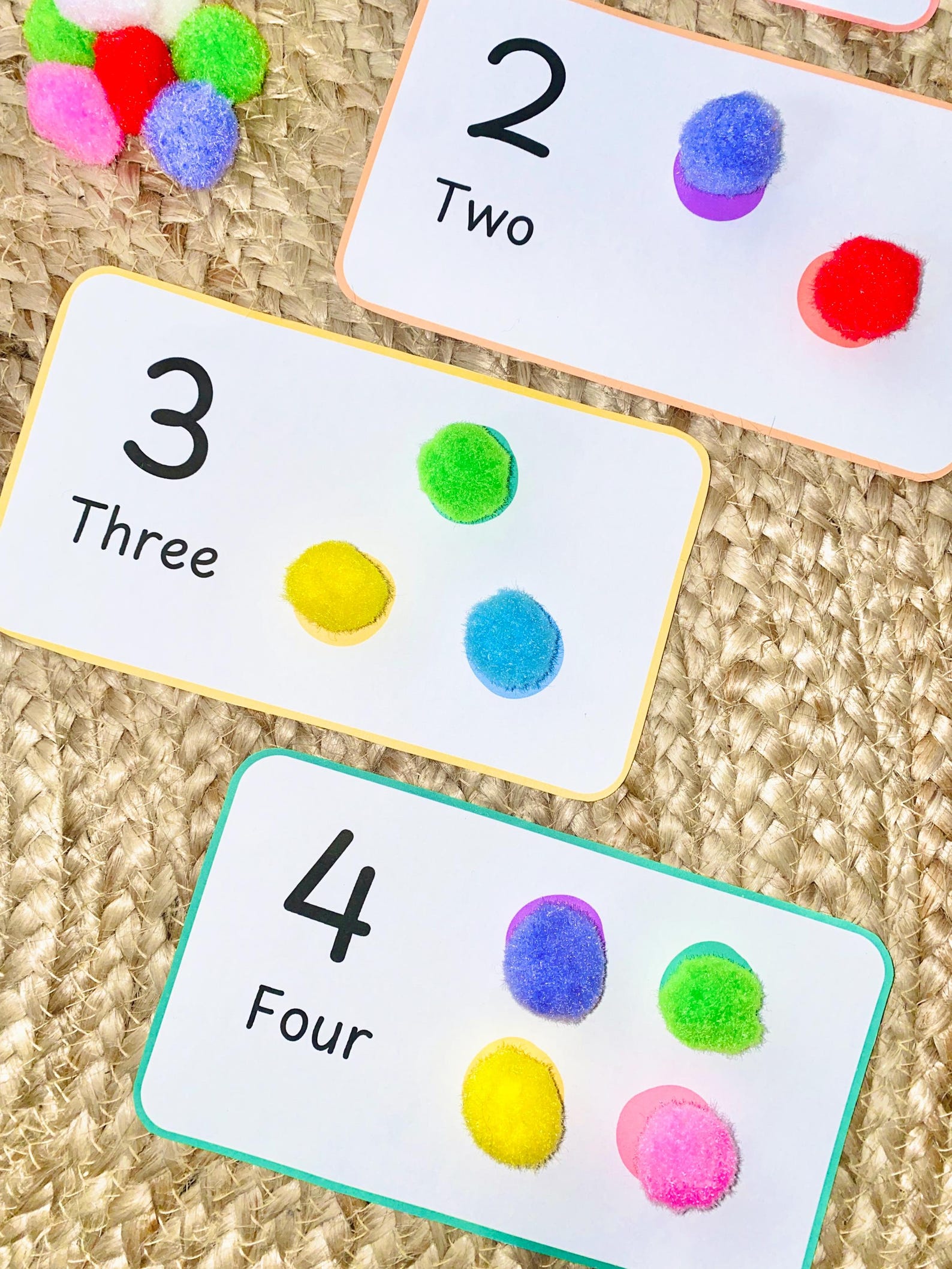 Count to 10 With Pom Poms, Counting & Colour Matching Activity, Pre ...