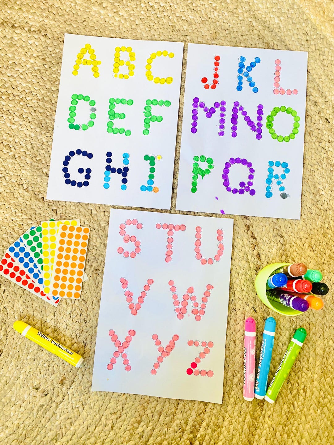 Toddler Alphebet Learning, Dot Sticker Activity, Home Education ...