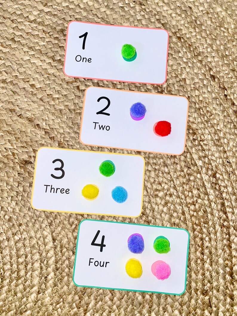 Count to 10 With Pom Poms, Counting & Colour Matching Activity, Pre ...