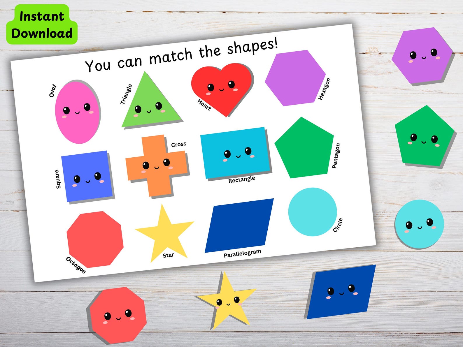 Shape Matching Activity, Toddlers Printable Shape Matching, Preschool ...