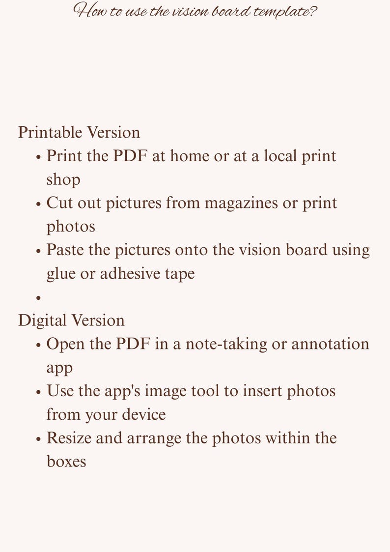 Digital & Printable Vision Board Kit – 9-page Portrait + Landscape PDF ...