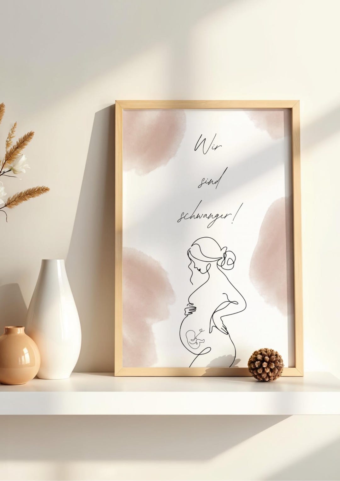 We're Going to Be Parents | We're Pregnant Poster | Baby Bump Line Art ...