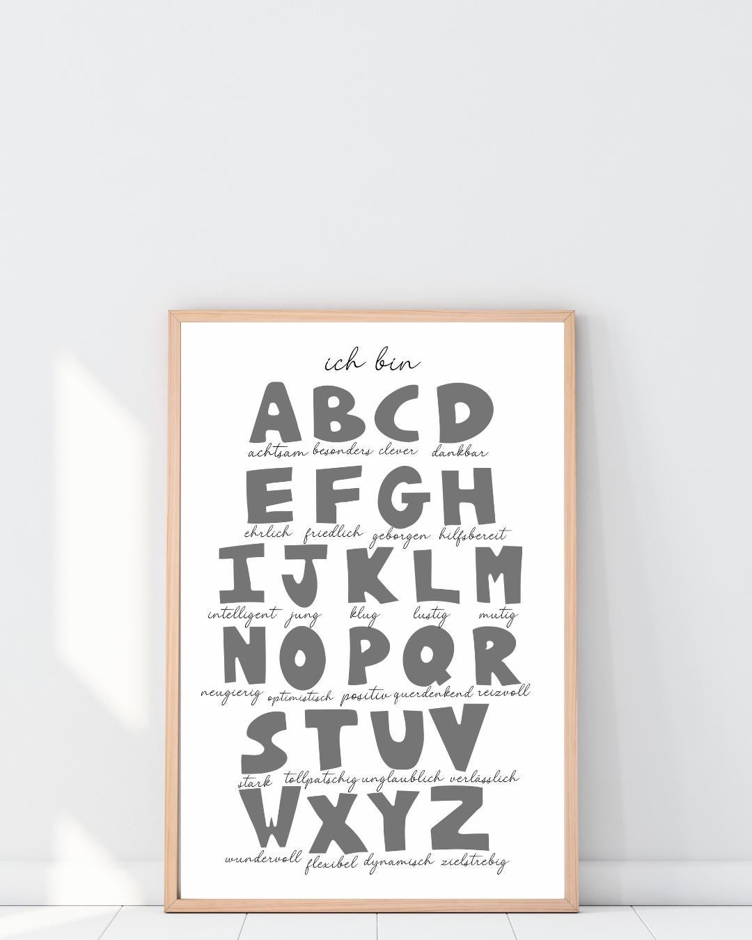 ABC Affirmations Poster for Kids' Room | I Am Alphabet Poster ...