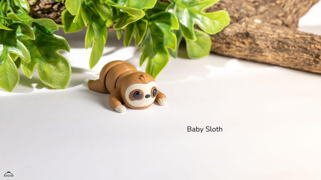 Baby Sloth Flexi Figure | Articulated Sloth Figurine | 3D Printed ...