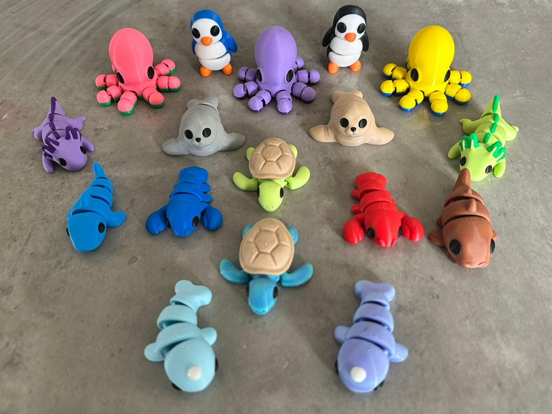 Articulated Under the Sea Creatures: 3D Printed Flexi Fidget Sensory ...
