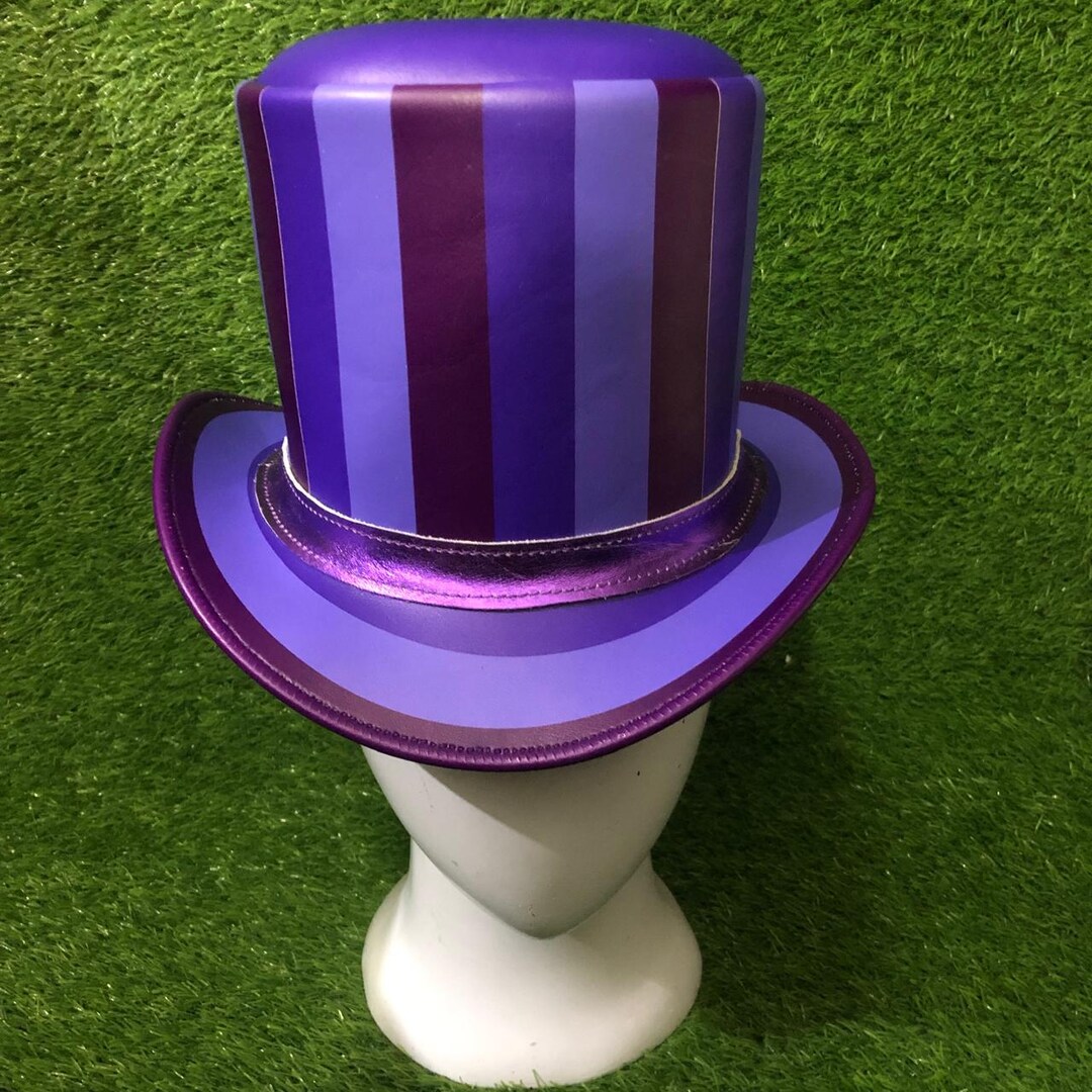 Purple Striped Top Hat Leather Steampunk Cosplay Festival Gothic ...