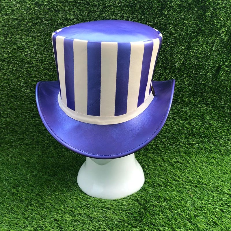 Striped Leather Top Hat - Etsy