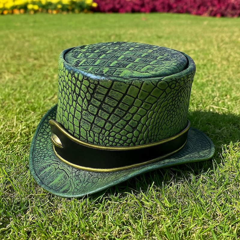 Goth Leather Top Hat - Etsy
