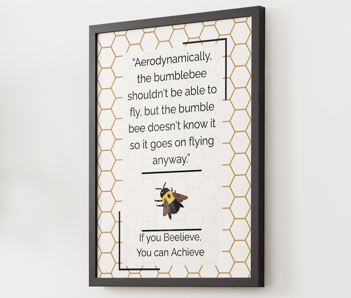 Printable Bumblebee Inspirational Quote Poster - Etsy