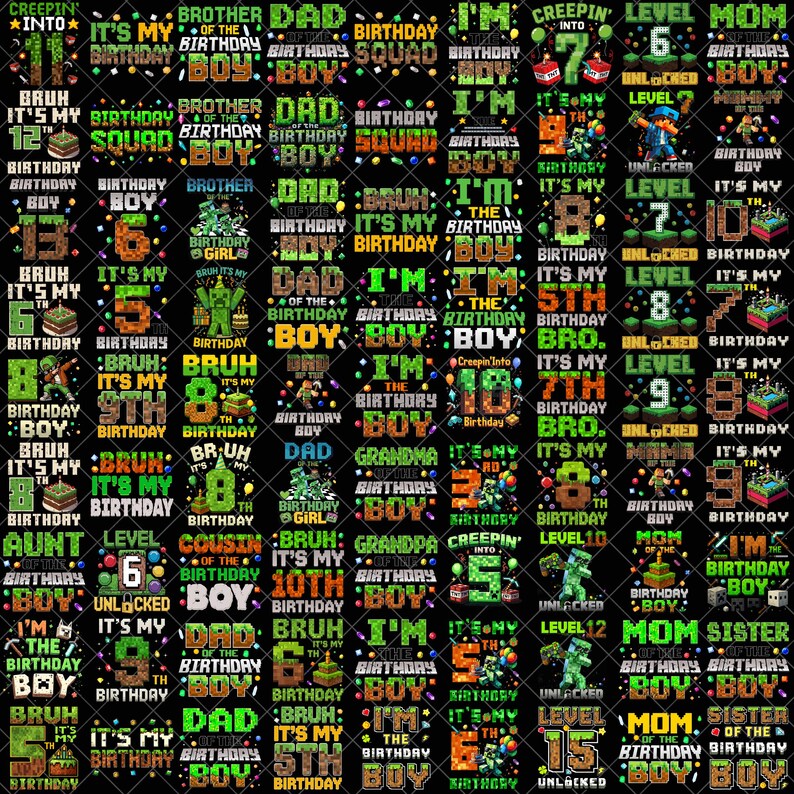 Funny Birthday Boy Bruh It’s My Birthday Gamer PNG, Pixel Video Game ...