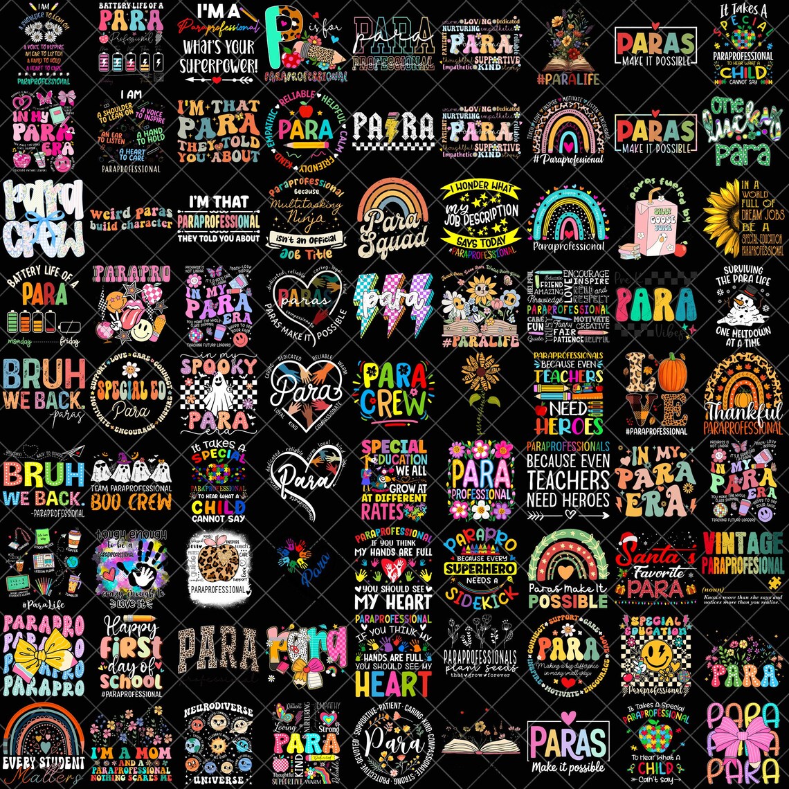 Paraprofessional Png Bundle, Para Png, Parapro Sublimation Designs ...