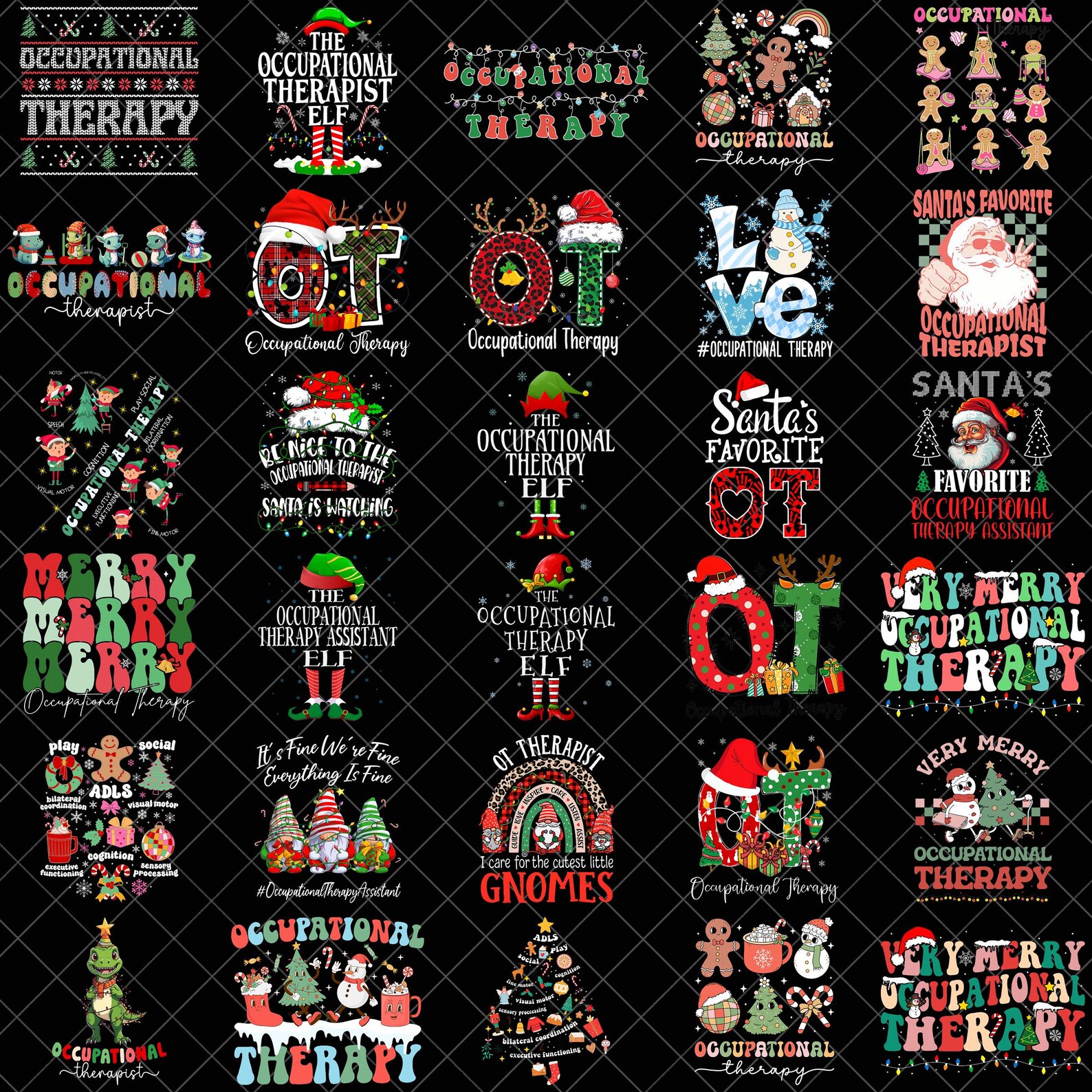 Occupational Therapy Christmas Png Bundle, Occupational Therapist ...