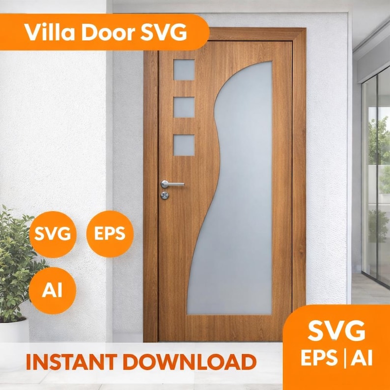 CNC Wood Door Design for Villas | Carved Entrance Pattern (digital ...