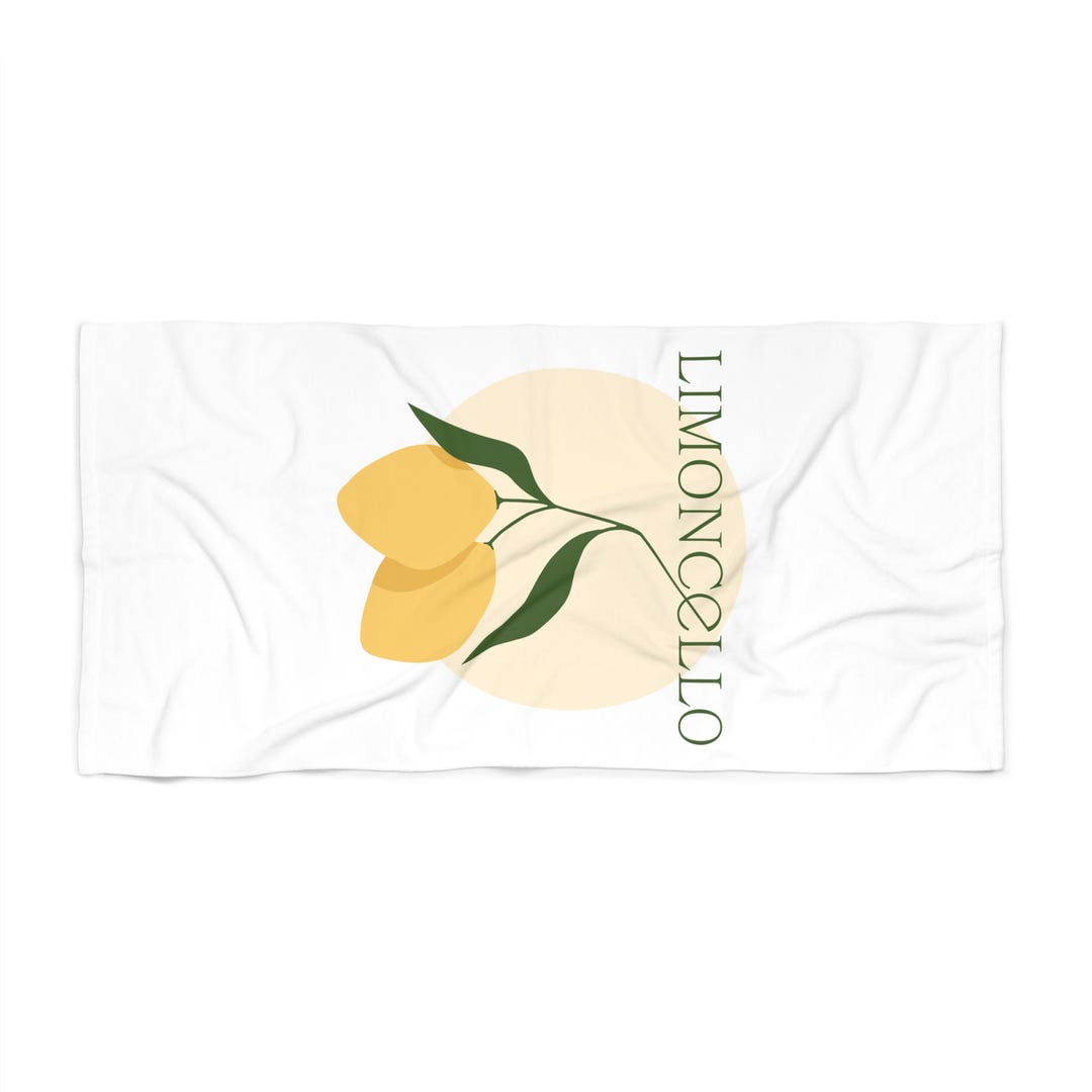 Limoncello Beach Towel, Summer Pool Towel, Lemon Decor, Gift for Beach ...