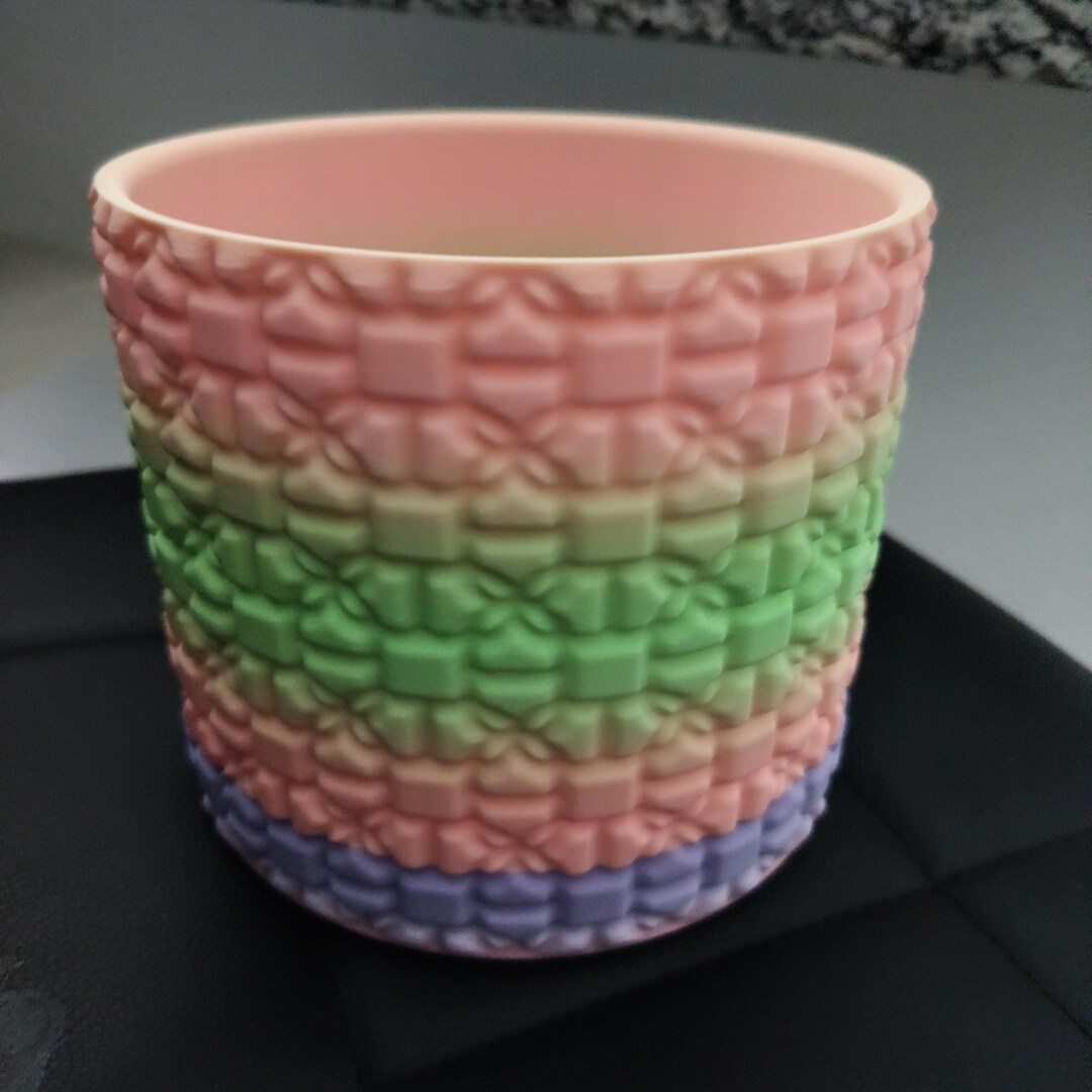 Pastel Rainbow Colorful Planter Pot, Geometric Pattern Design With ...