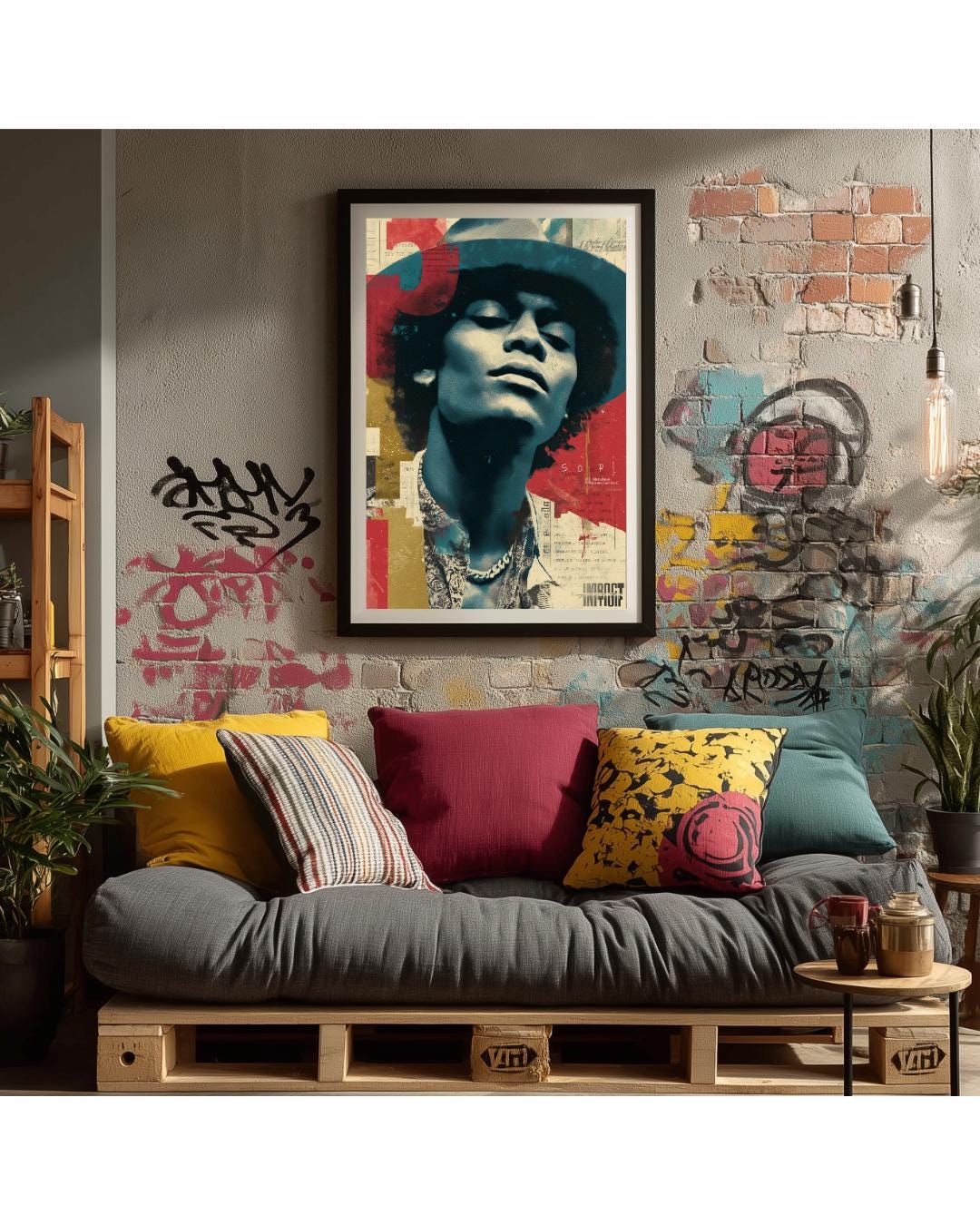 Bruno Mars Graffiti Collage Art Print – Urban Pop Wall Decor With Bold ...