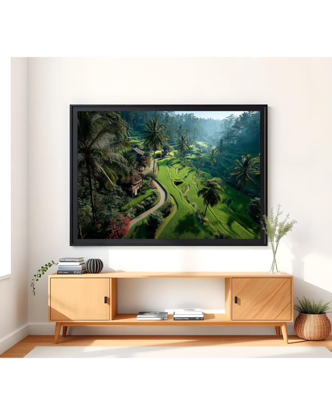 Bali Rice Terrace Wall Art – Lush Tropical Jungle Landscape Print, Ubud ...