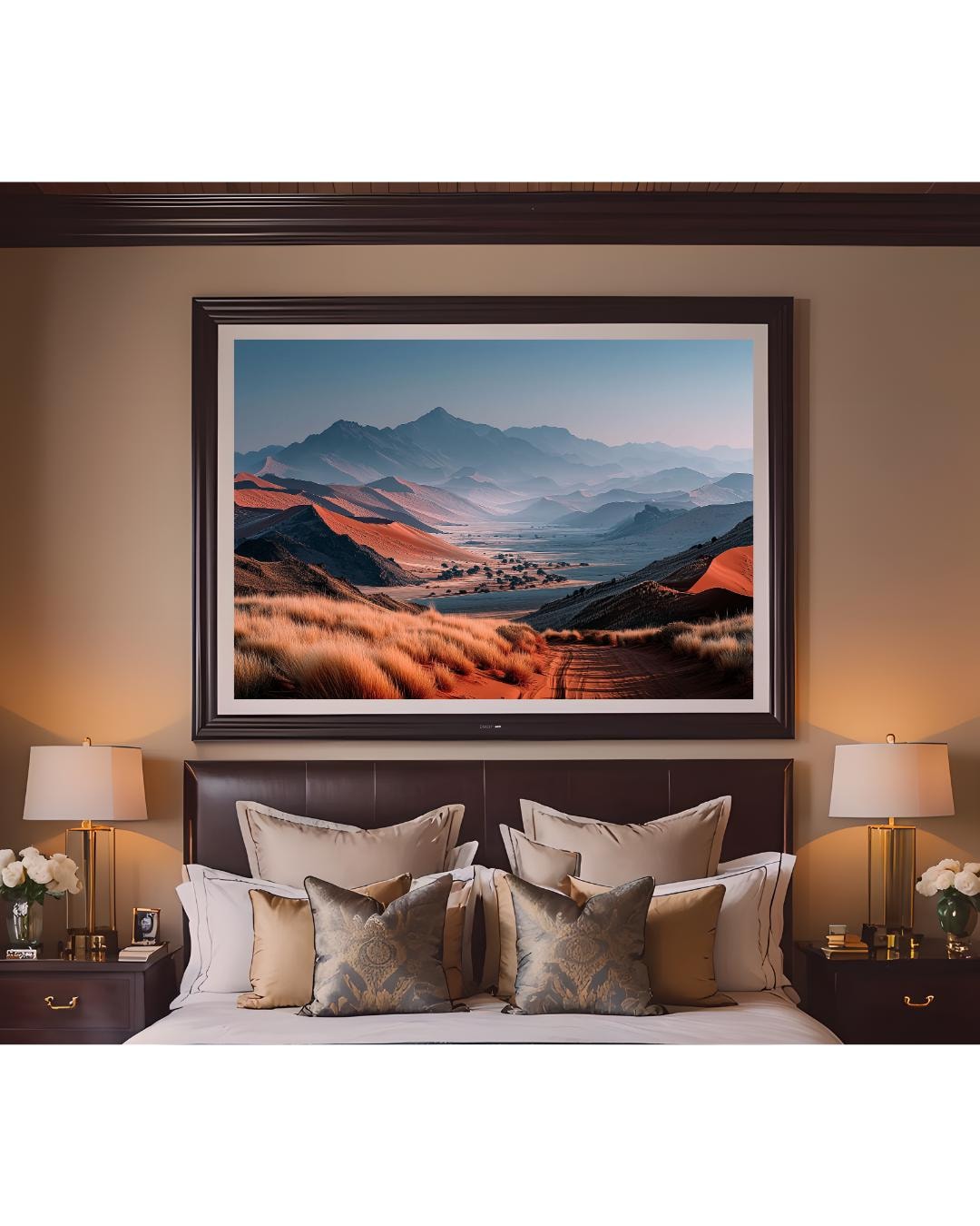 Sossusvlei Namibia Desert Print – 8K Ultra-realistic Sand Dune Wall Art, Golden Dunes & Mountain ...