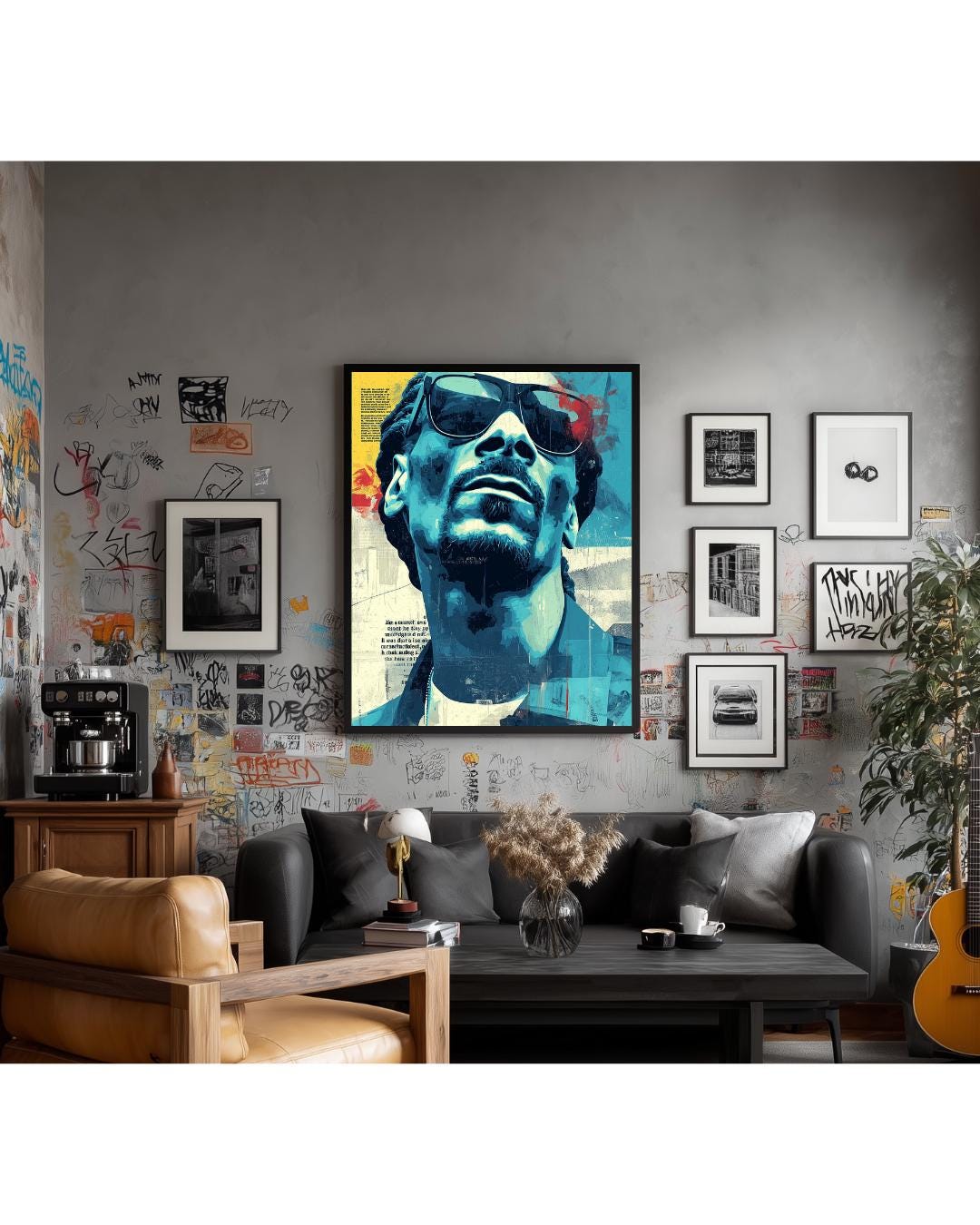 Snoop Dogg Graffiti Collage Art Print | West Coast Rap Legend Poster ...