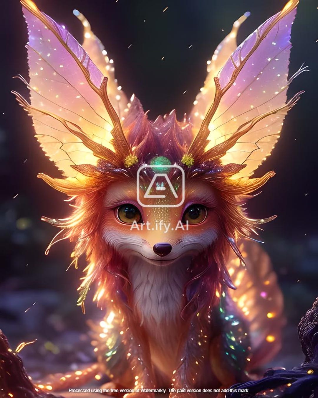 Mystical Fox Spirit – Glowing Fantasy Creature With Ethereal Wings 1 - Etsy