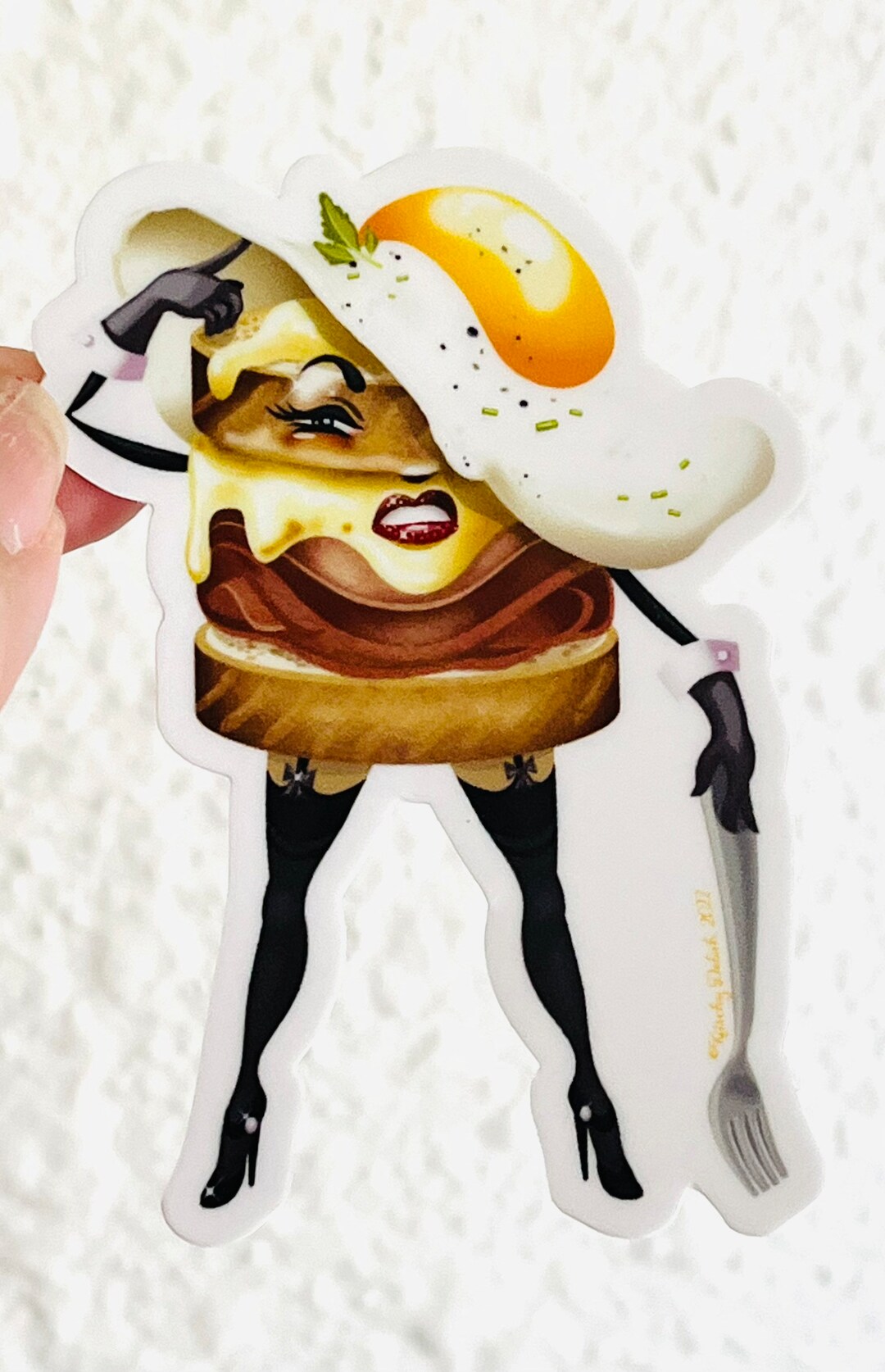 Croque Madame Vinyl Sticker - Etsy