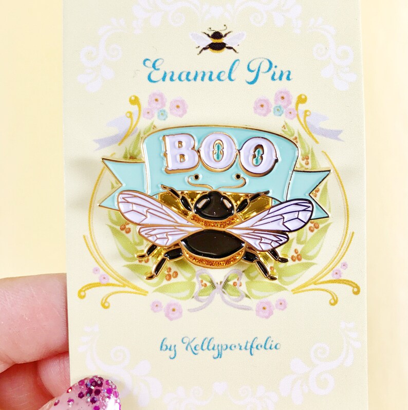 Boo Bee Soft Enamel Pin With Glitter Highlights! - Etsy UK