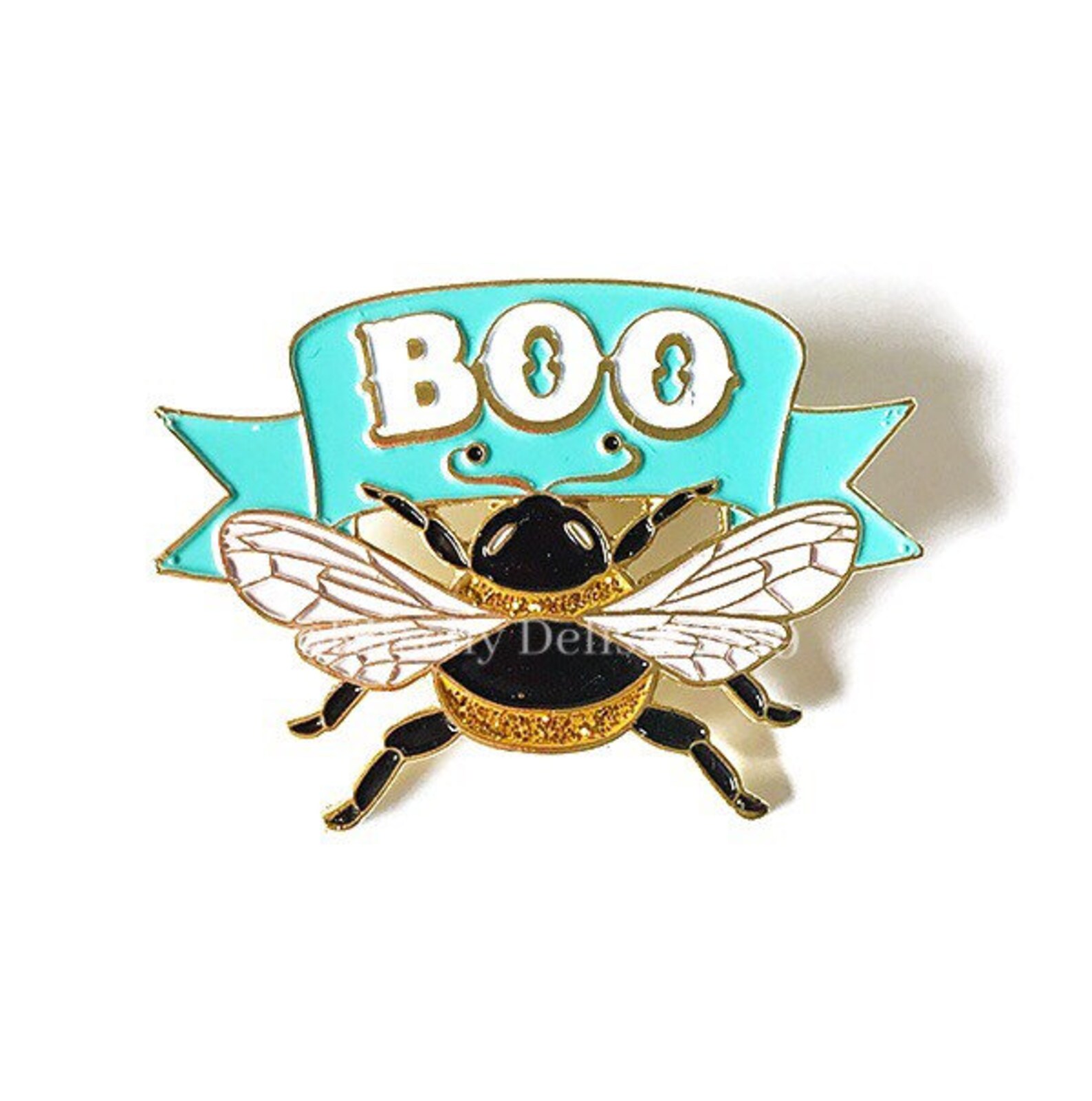 Boo Bee Soft Enamel Pin With Glitter Highlights - Etsy UK