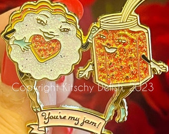 Knitting is My Jam Enamel Pin - Etsy