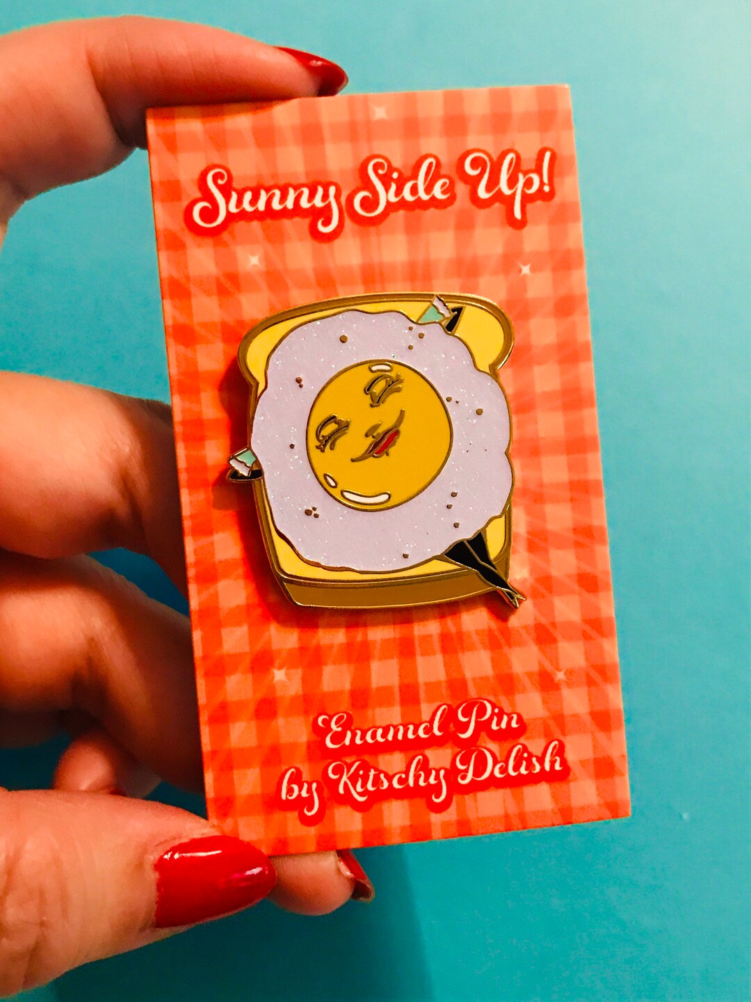 Sunny Side up Hard Enamel Pin With Glitter! - Etsy