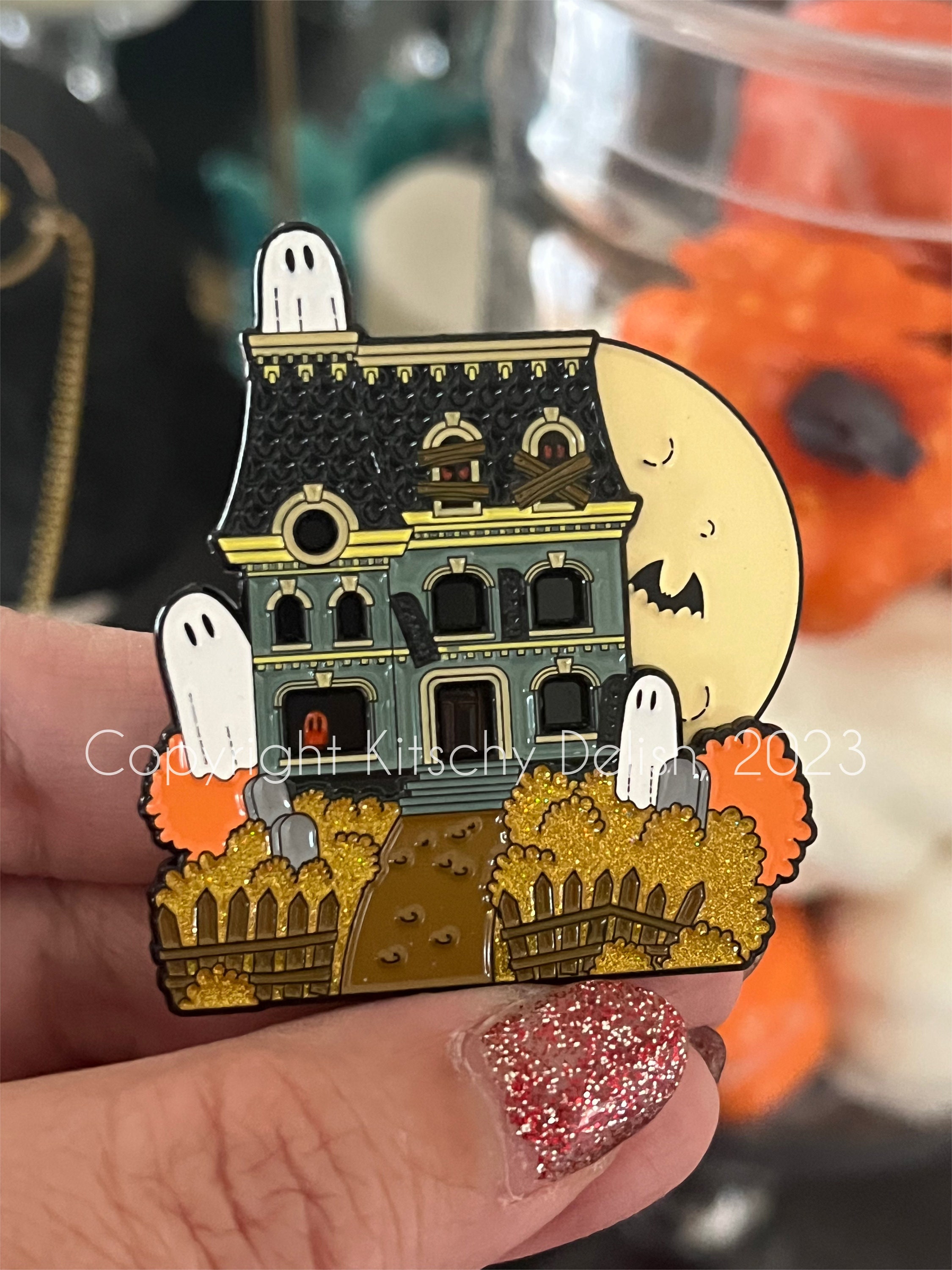 Haunted House Sliding Enamel Pin! - Etsy